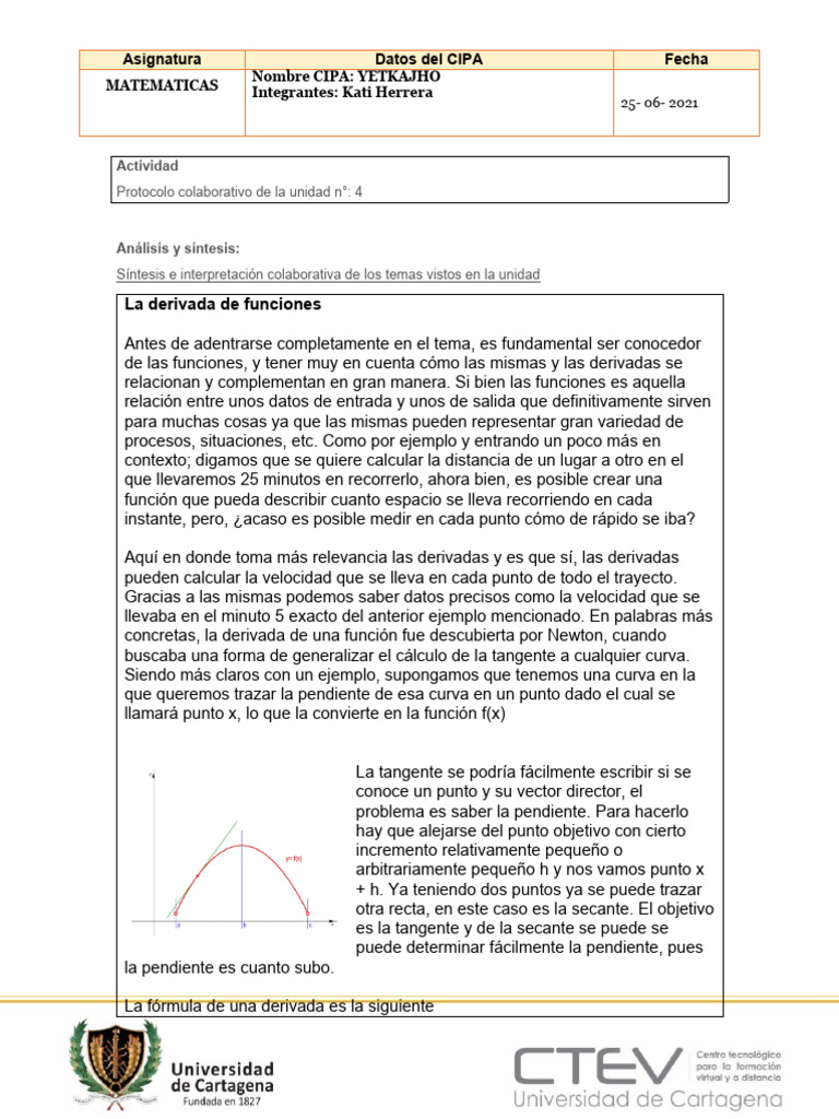 M.T Protocolo 4 Col. | PDF | Derivado | Pendiente
