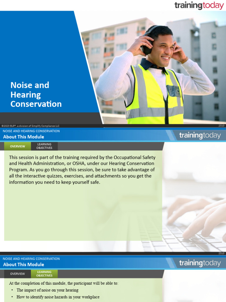 Noise and Hearing Conservation: 2310 2310 ©2023 BLR®, A Division of ...