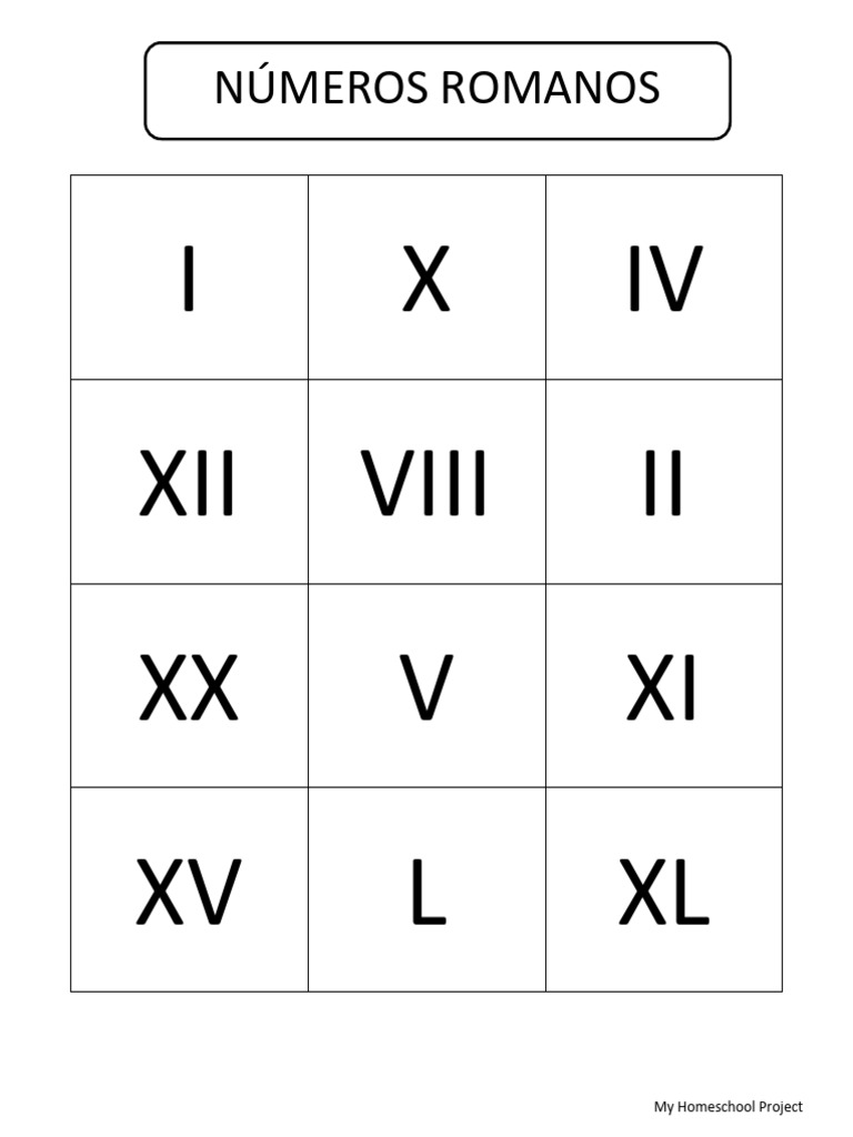 Lotería Números Romanos - My Homeschool Project | PDF | Arte