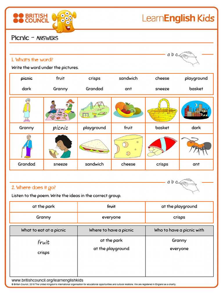 Poems Picnic Answers 2019 | PDF | Picnic