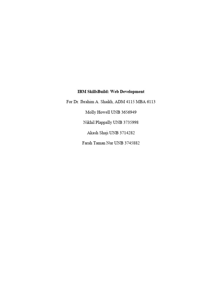 IBM SkillsBuild Project | PDF | Web Development | World Wide Web IBM SkillsBuild Project | PDF | Web Development | World Wide Web