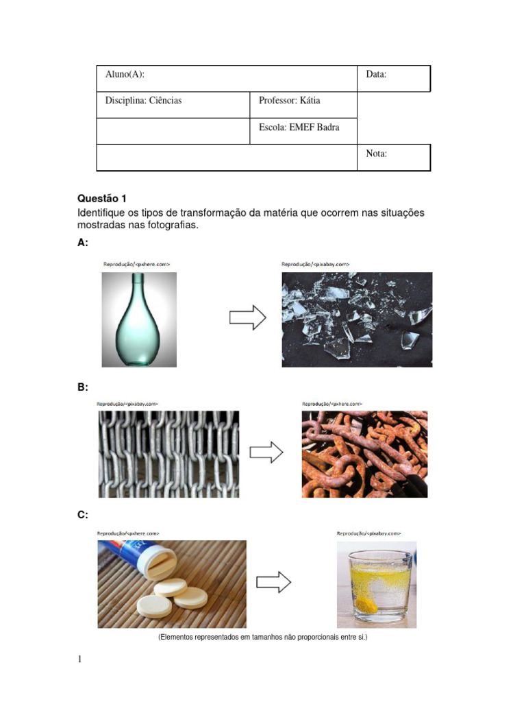 Transformação Quimica e Física Aluno | PDF