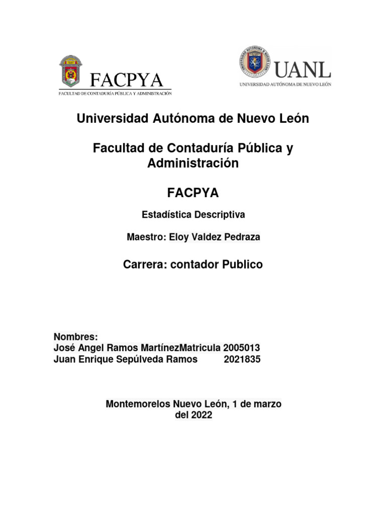 Eq1 Ev1 Estaddescr | PDF | Negocios | Ciencias sociales