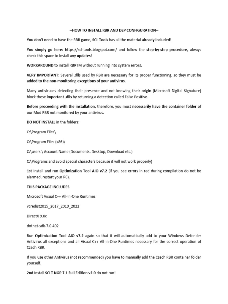 HOW TO INSTALL RBR AND DEP CONFIGURATION v3 | PDF | Antivirus Software ...