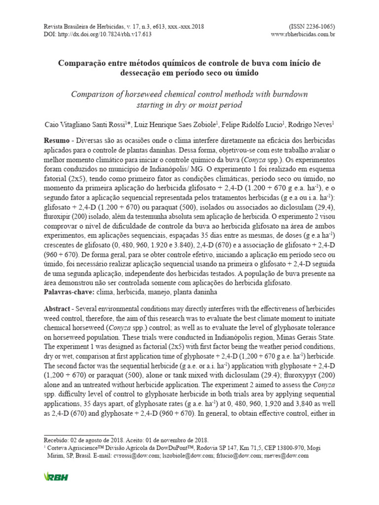 Manejo de Buva | PDF | Chuva | Umidade