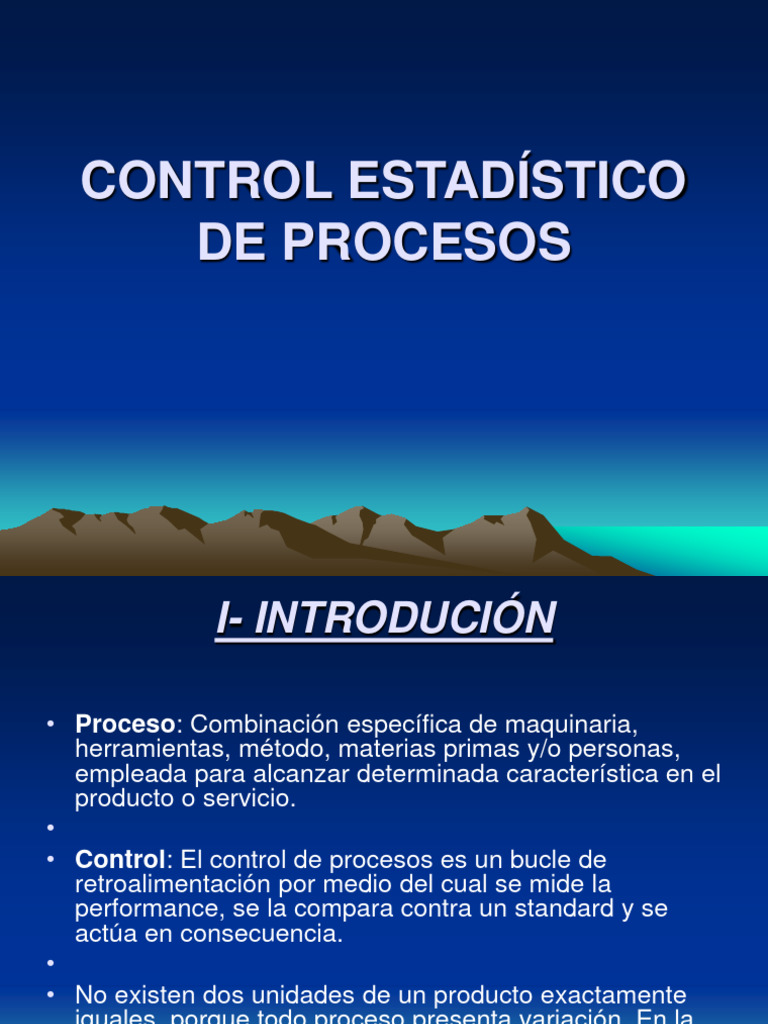 CONTROL ESTADÍSTICO DE PROCESOS | PDF | Media | Dispersión estadística