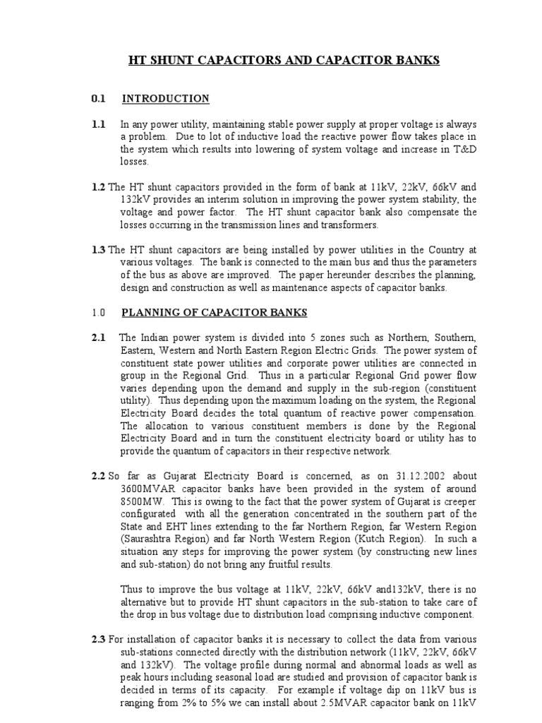 HT Capacitor Basics | PDF | Capacitor | Relay
