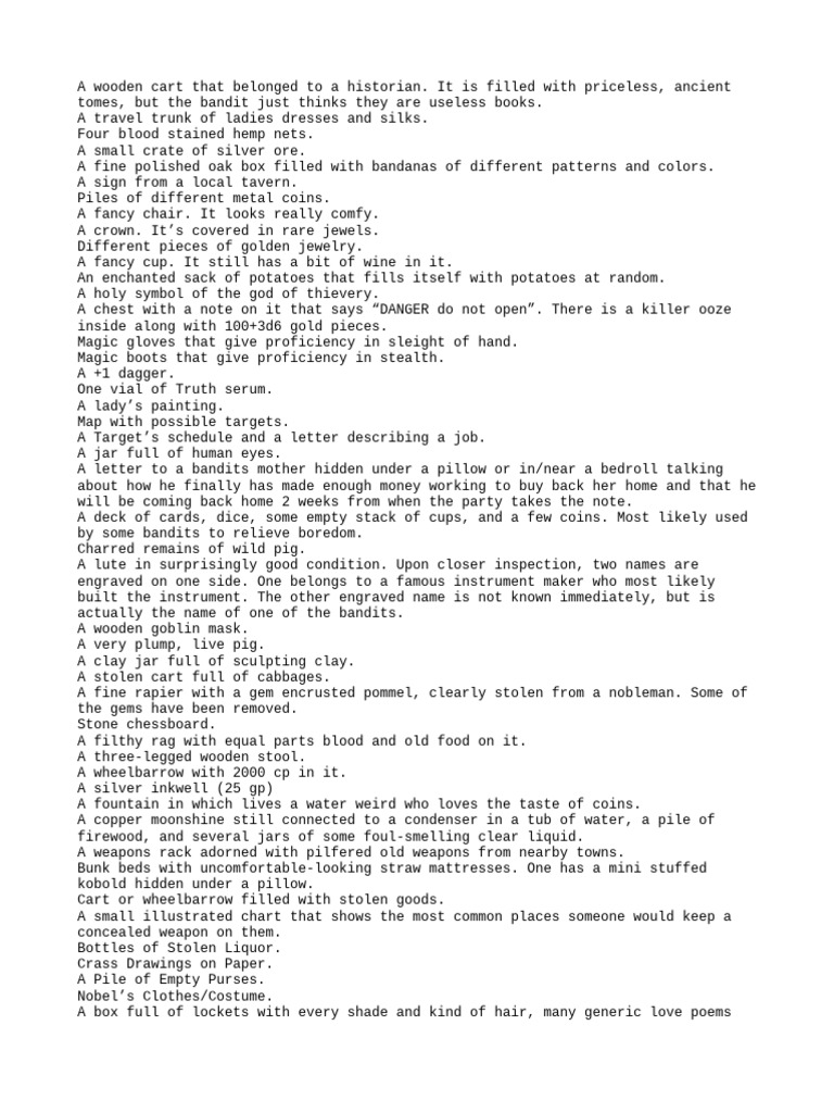 Bandit Loot Inventory | PDF | Mystery, Thriller & Crime Fiction | Young ...