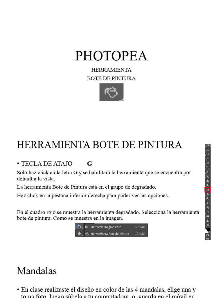 Uso del Bote de Pintura en Photopea | PDF | Arte