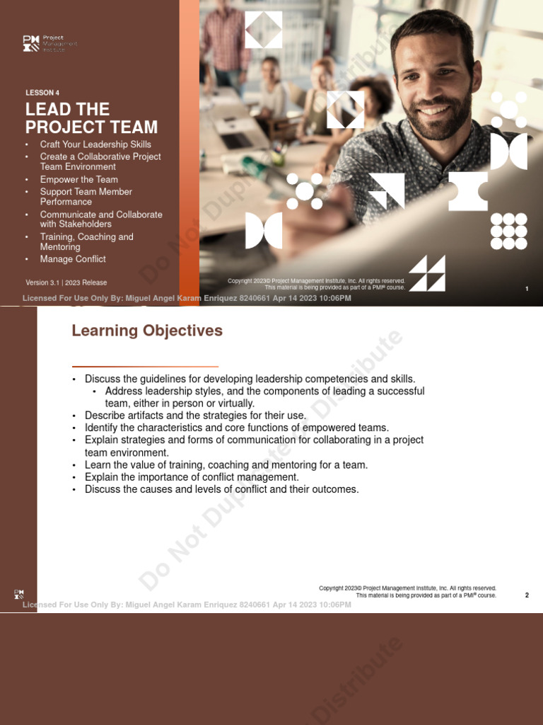 Lead The Project Team | PDF | Leadership | Emotional Intelligence
