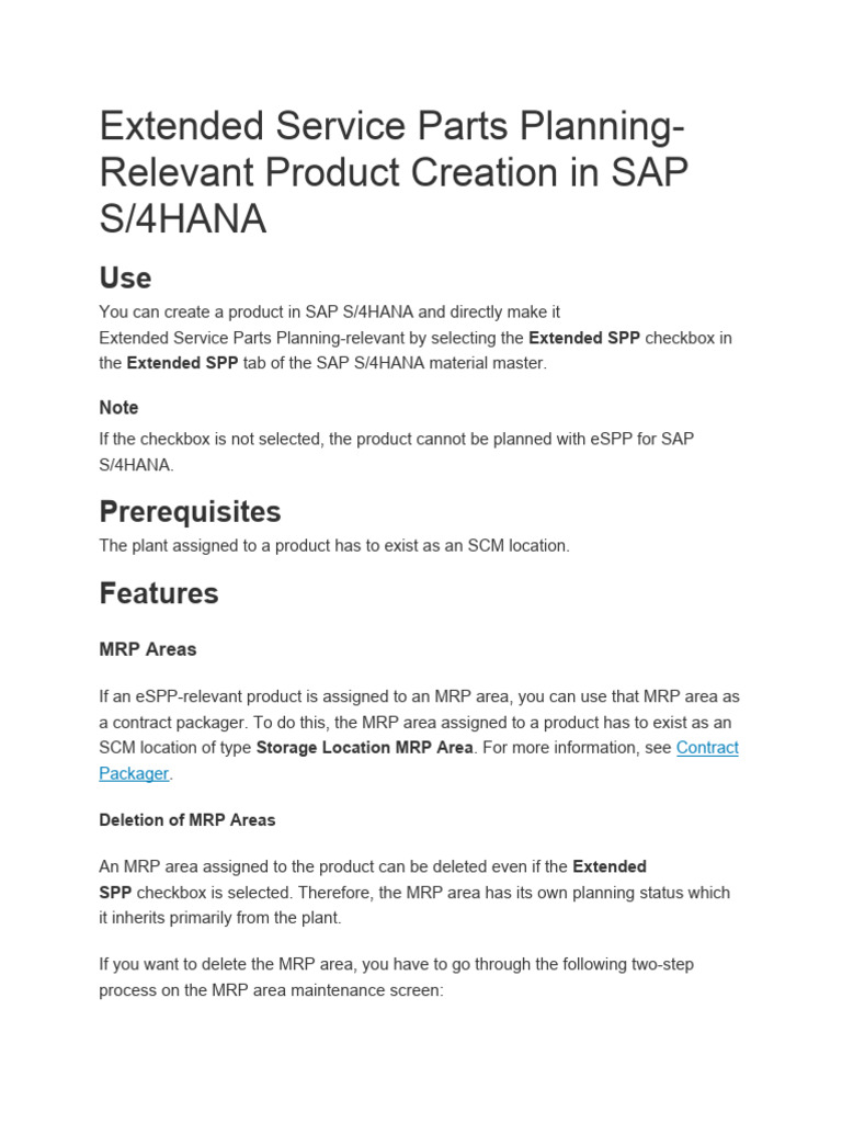 03 Extended Service Parts Planning-Relevant Product Creation in SAP ...