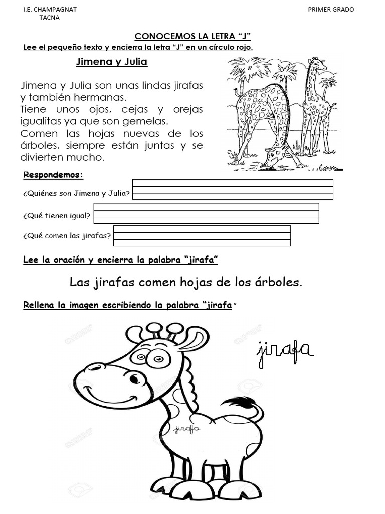 CONOCEMOS LA LETRA J | PDF