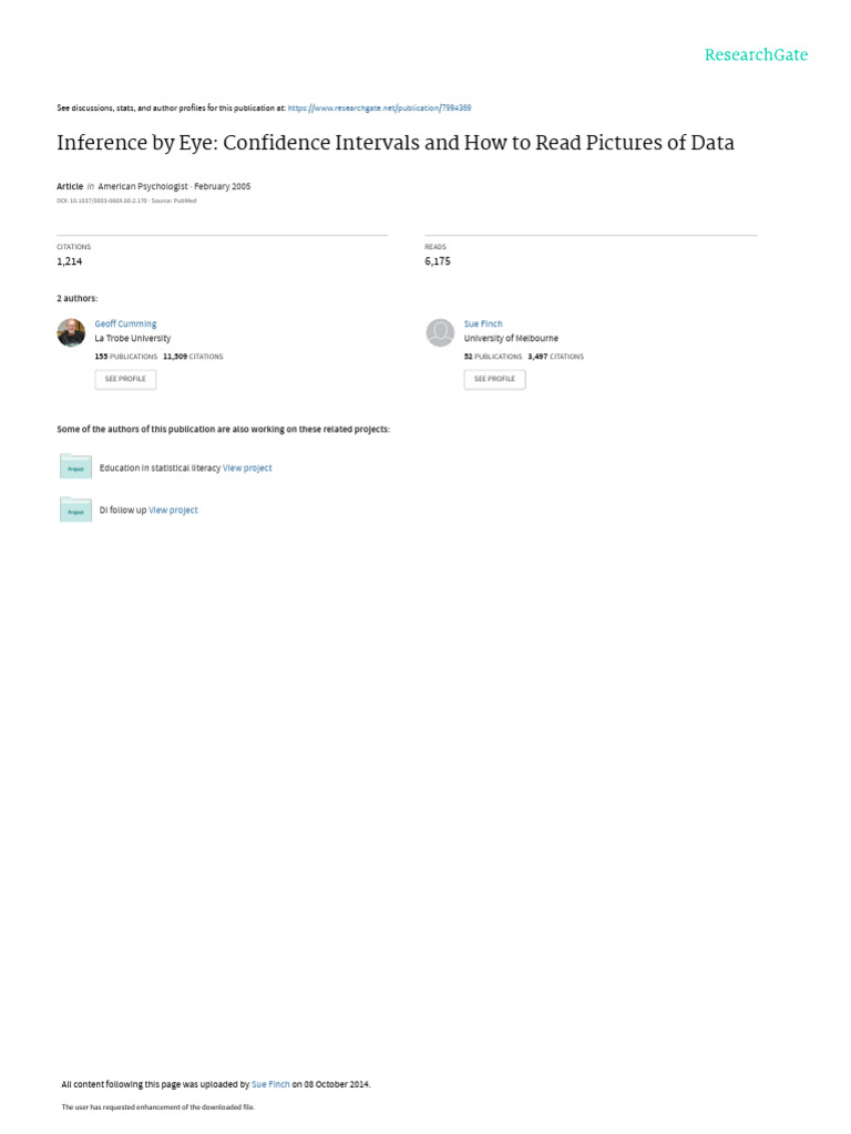 Articulo - Inference by Eye. Confidence Intervals and How To Read ...
