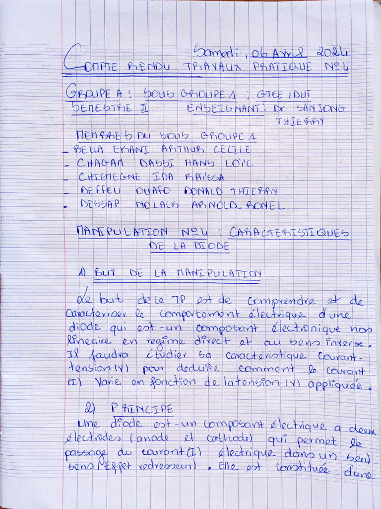 Compte Rendu TP Physique Et Mesure N°4 | PDF