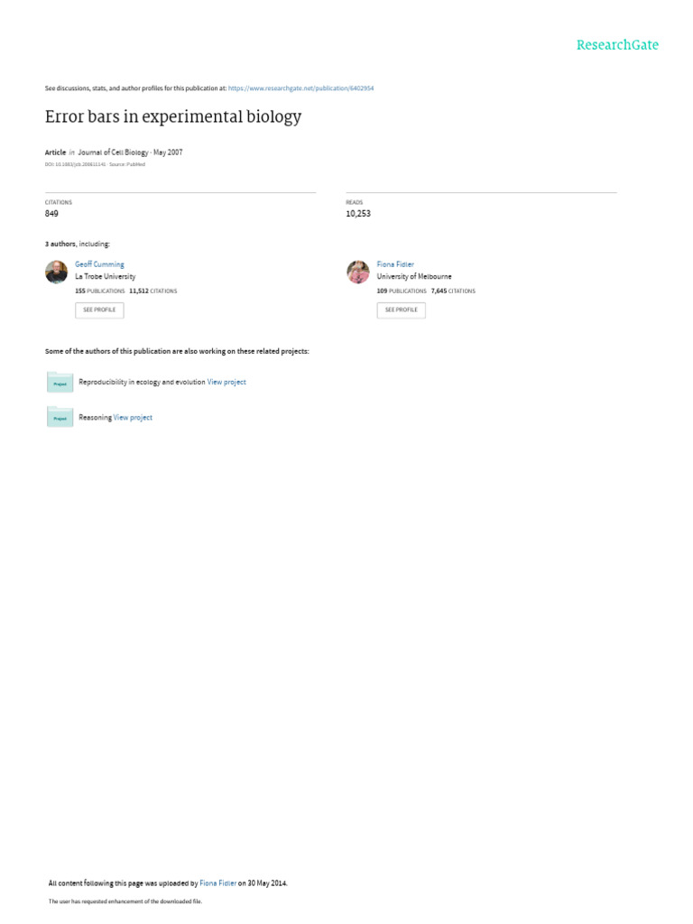 Understanding Error Bars in Biology | PDF | Standard Deviation ...