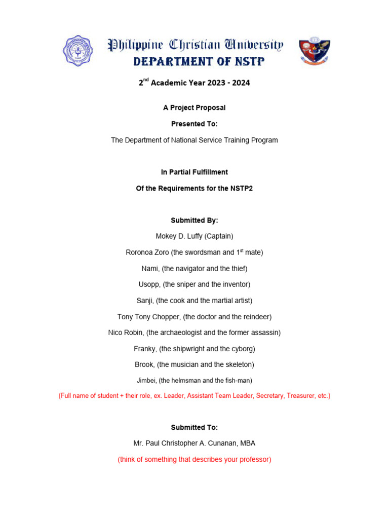 NSTP Project Proposal 3-1-2024 | PDF | Community | Empowerment