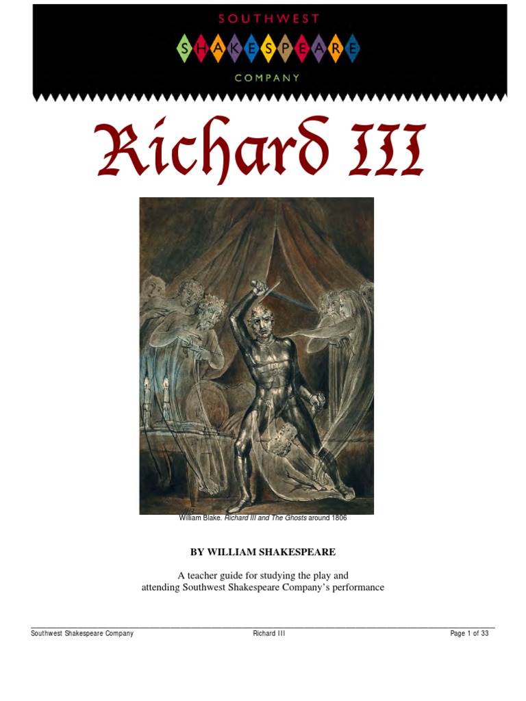 Richard III - Study Guide | PDF | House Of Lancaster | Unrest