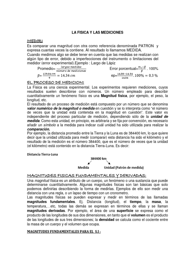 La Fisica y Las Mediciones 2 | PDF | Medición | Kilogramo