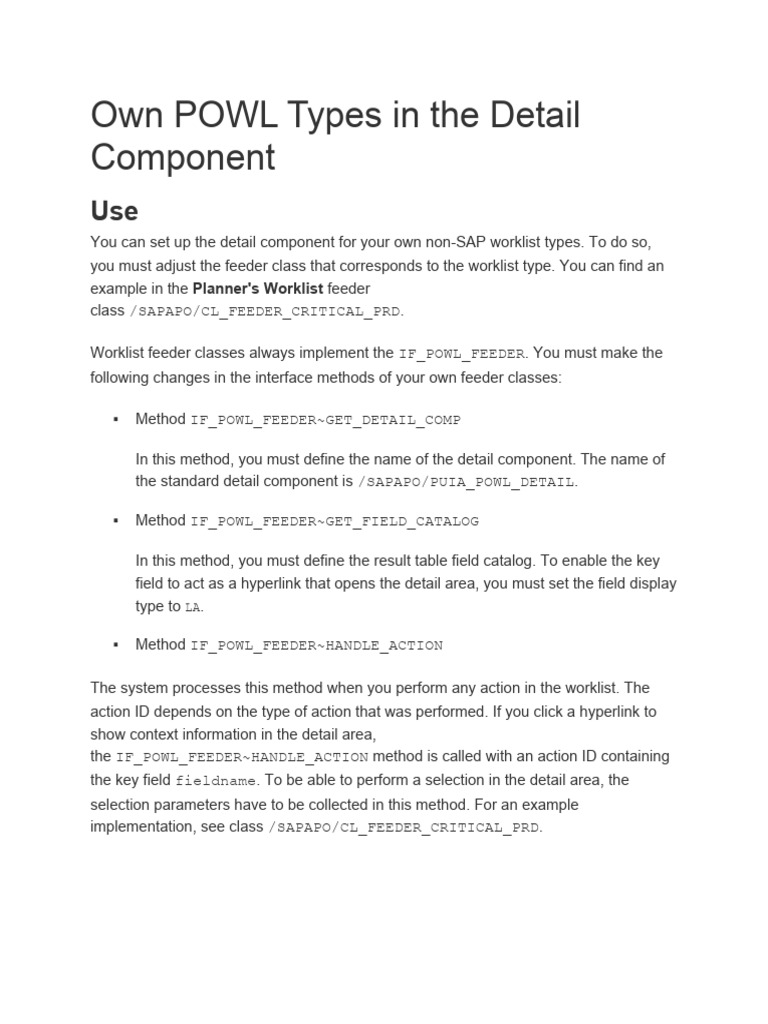Customize POWL Detail Component Setup | PDF | Computers