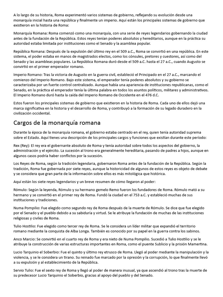 division de epocas de roma | PDF | Republica Romana | Roma antigua