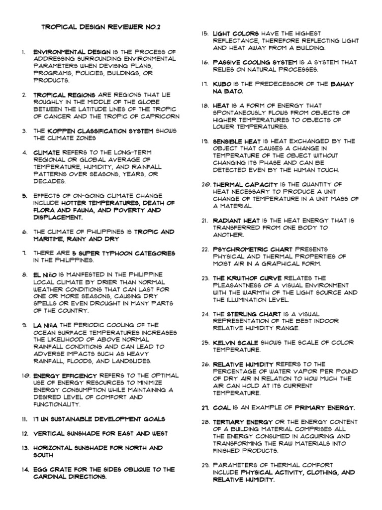 Tropical Design Reviewer | PDF | Tropics | Humidity