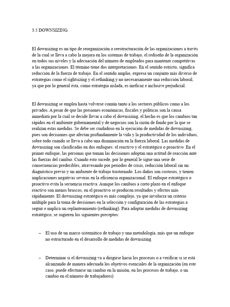 3.5 Downsizing | PDF | Planificación | Business
