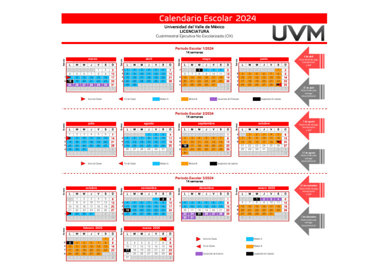 Calendario UVM No Escolarizado | PDF | Estaciones