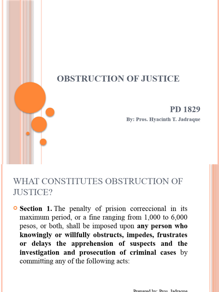 9 Obstruction of Justice | PDF | Crimes | Crime & Violence