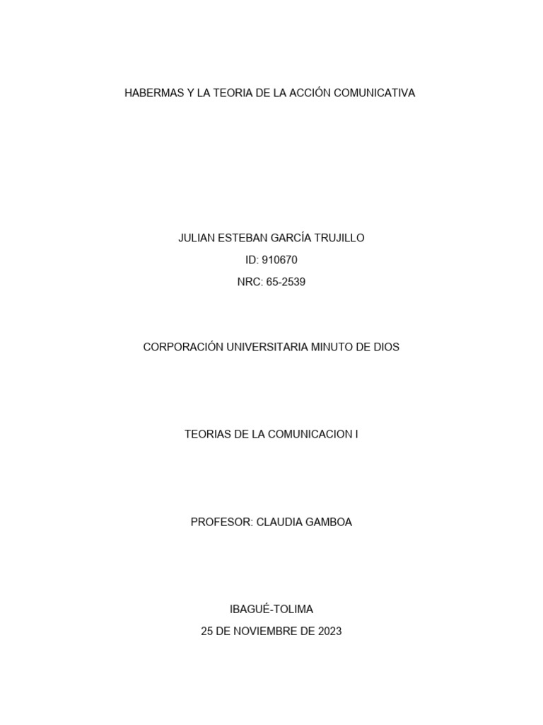 Habermas Y La Teoria De La AcciÓn Comunicativa Pdf Jürgen Habermas