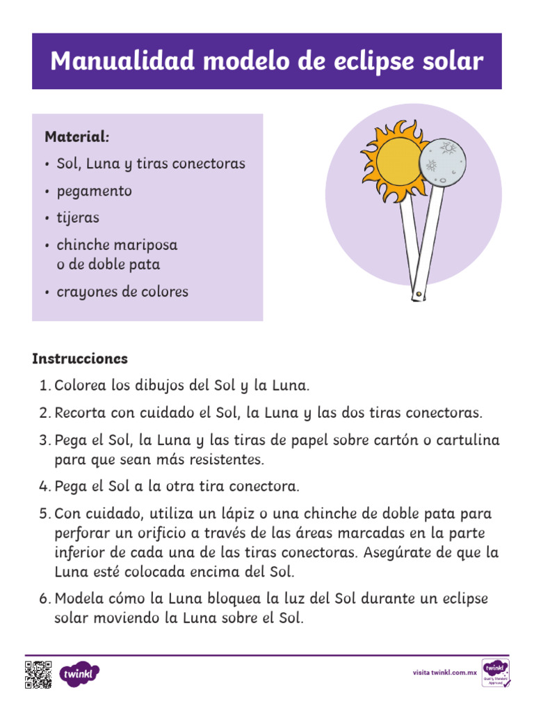 Manualidad Modelo de Eclipse Solar | PDF
