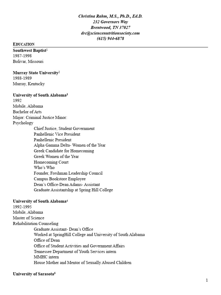Dr. Christina Rahm CV 9.29 | PDF | Lung Cancer | Cancer