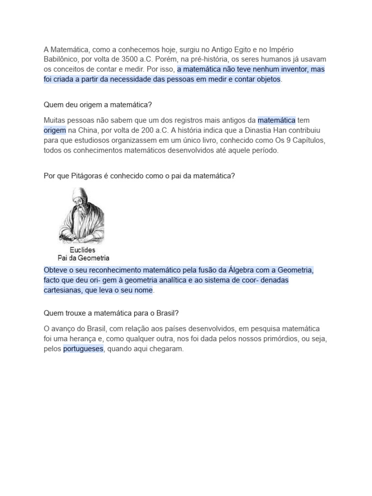 Quem Criou A Matemática | PDF | Ciências Sociais