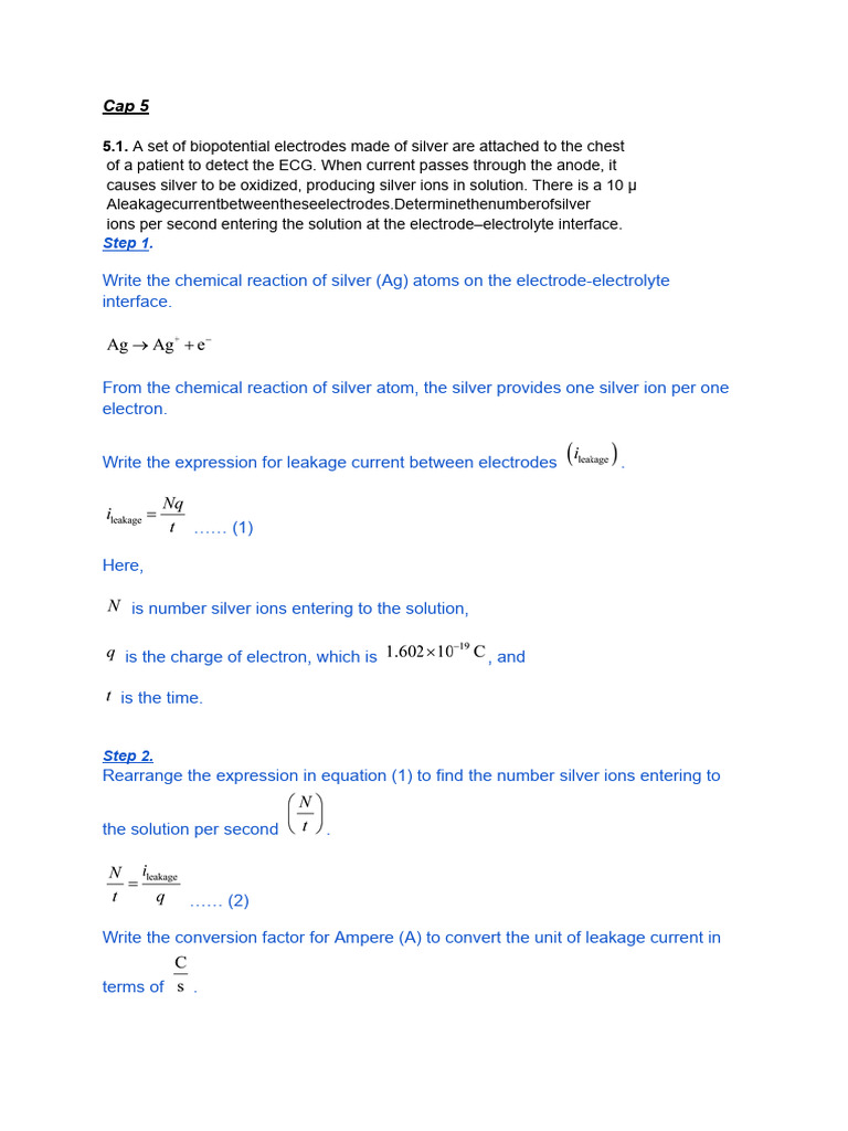 Problems Medical Instrumentation Cap.5 | PDF | Capacitor | Electrical ...
