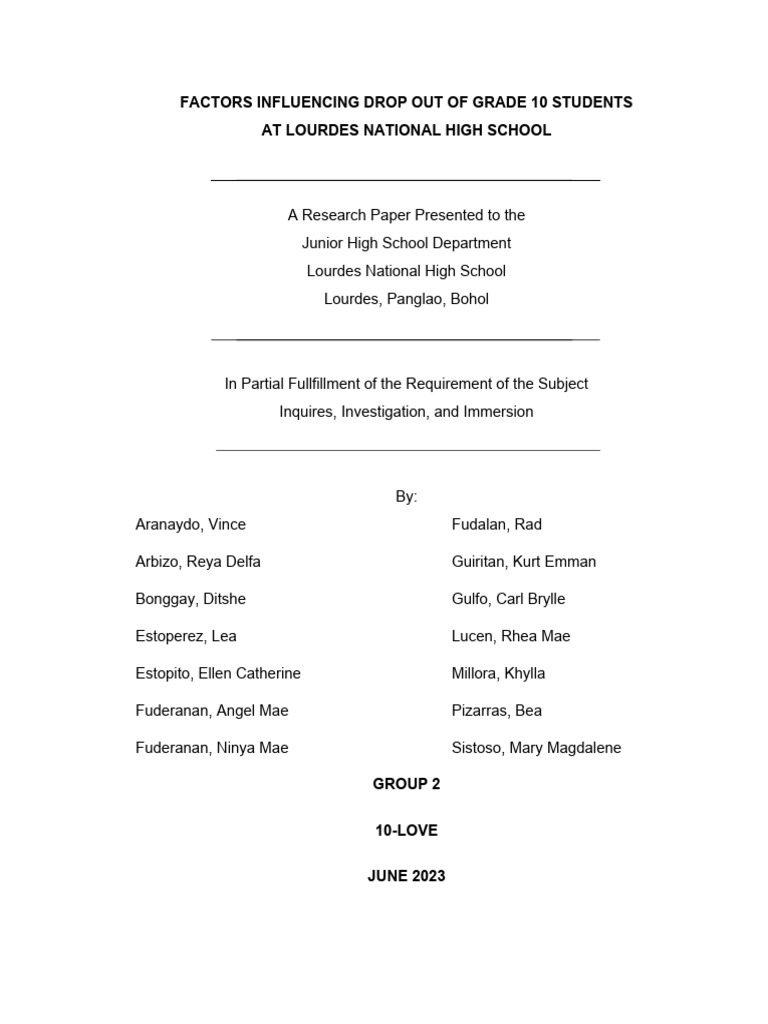 G 2 English Research | PDF | Methodology | Socioeconomic Status