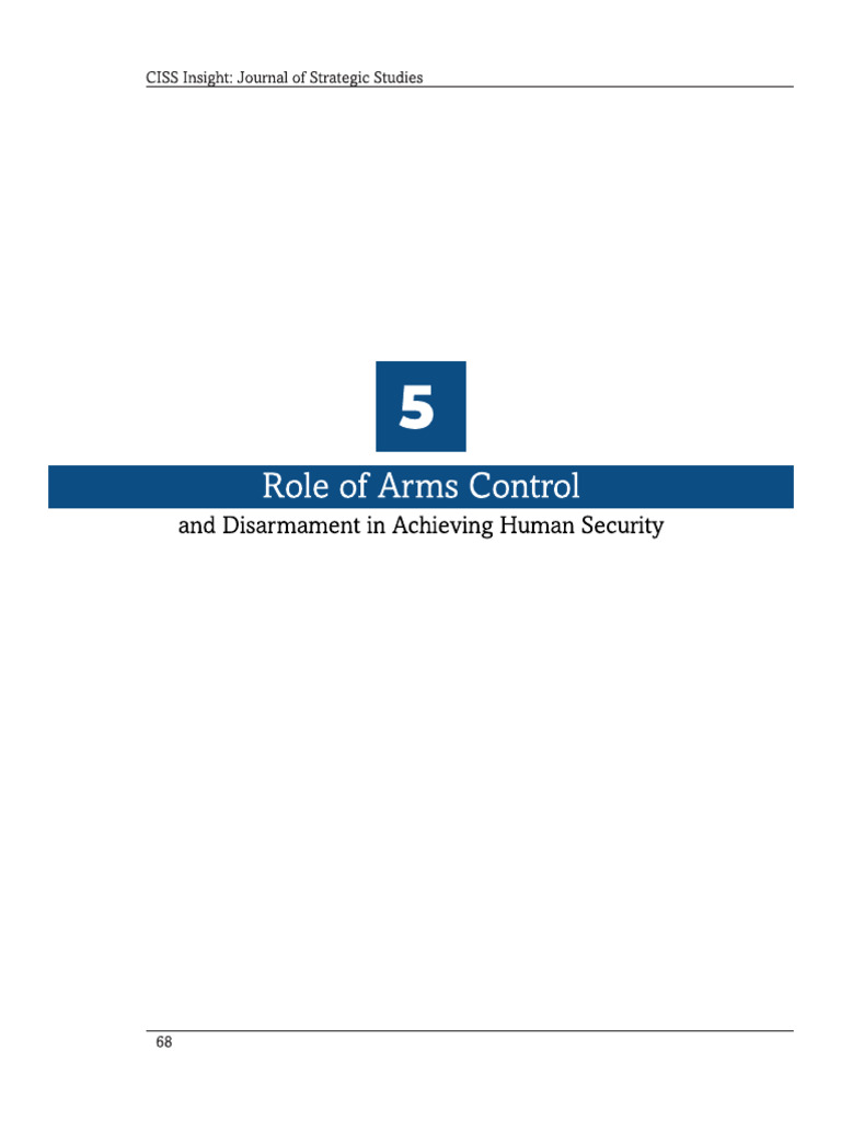 Role of Arms Control and Disarmament in Achieving Human Security | PDF