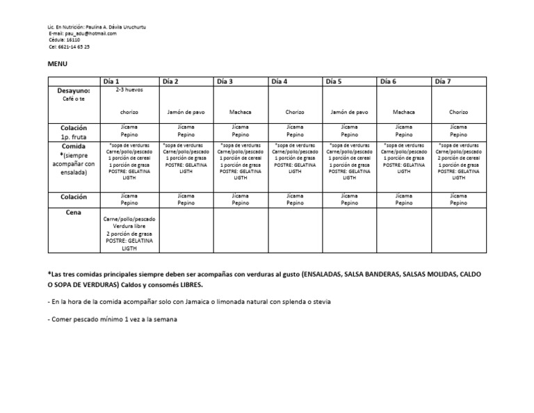 Menu Pau | PDF | Caldo | Sopa