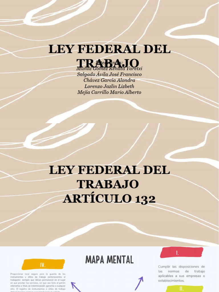 Artículo 134 de La Ley Federal Del Trabajo | PDF