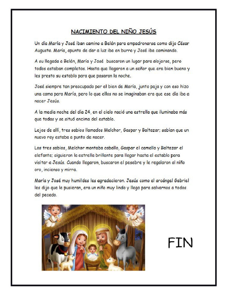 LECTURA NACIMIENTO DE JESUS | PDF