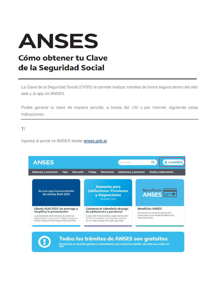 Cómo crear tu Clave de Seguridad Social | PDF