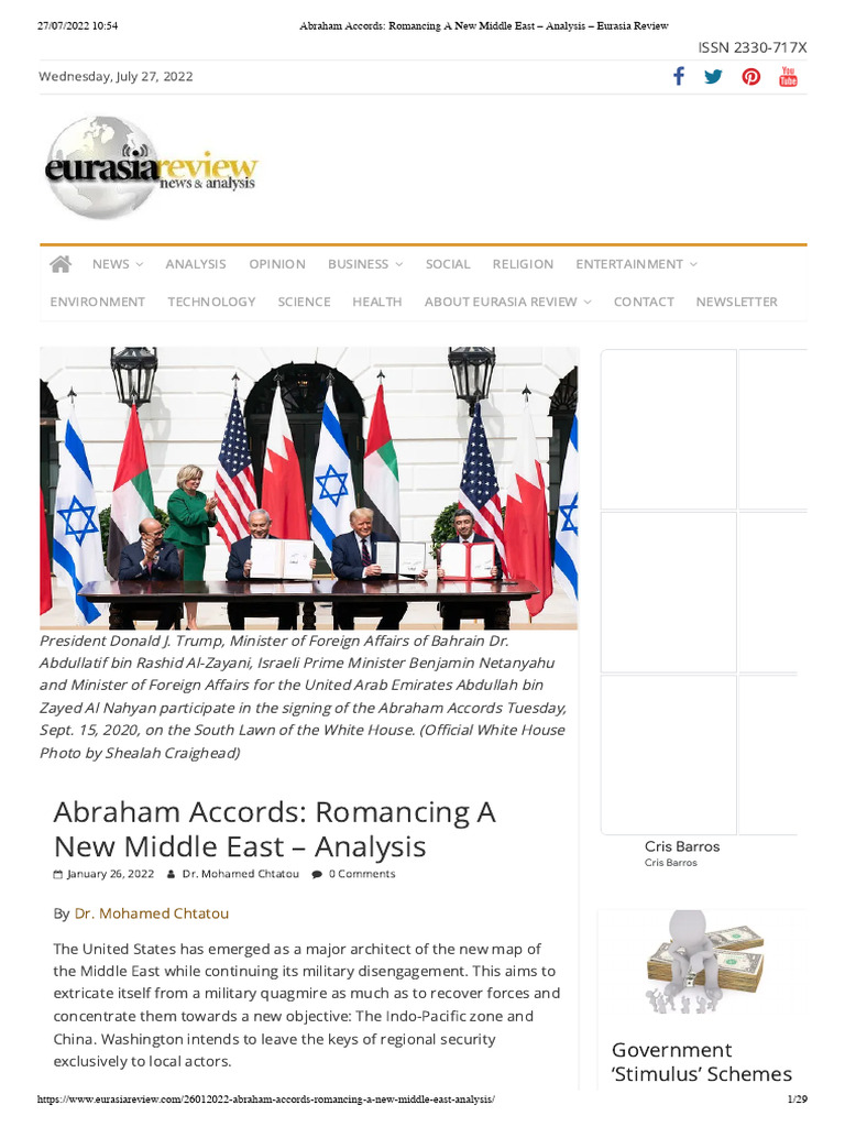 Abraham Accords: New Middle East Dynamics | PDF | Israeli–Palestinian ...