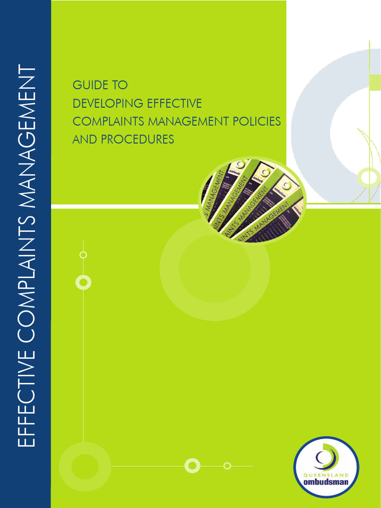 Developing Effective Complaints Management Policy and Procedures 2006 ...