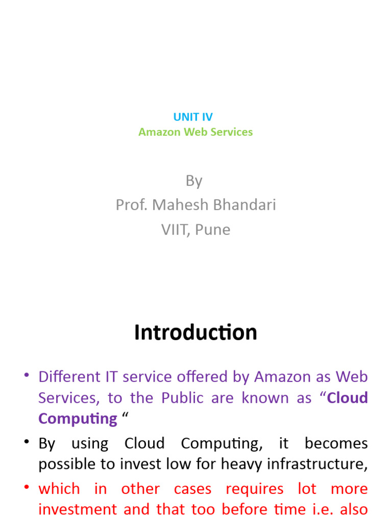Overview of Amazon Web Services (AWS) | PDF | Cloud Computing | Ip Address