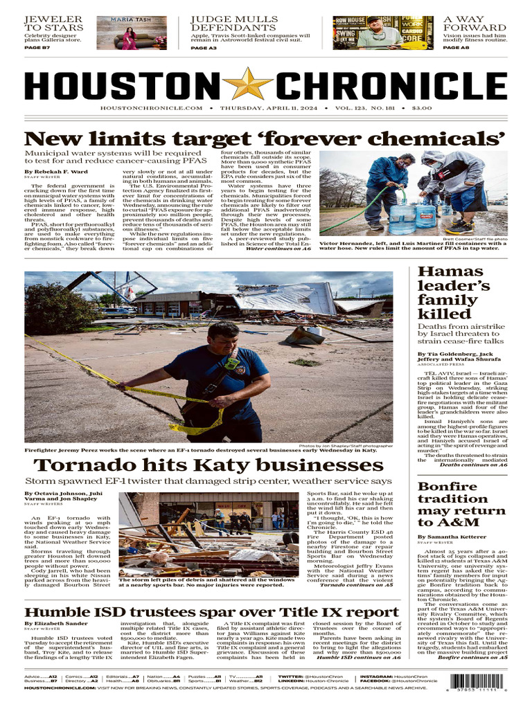 Houston Chronicle - 11 April 2024 | PDF | Hamas