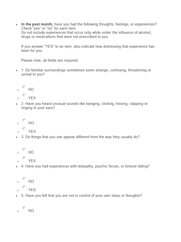 Test Schizophrenia | PDF