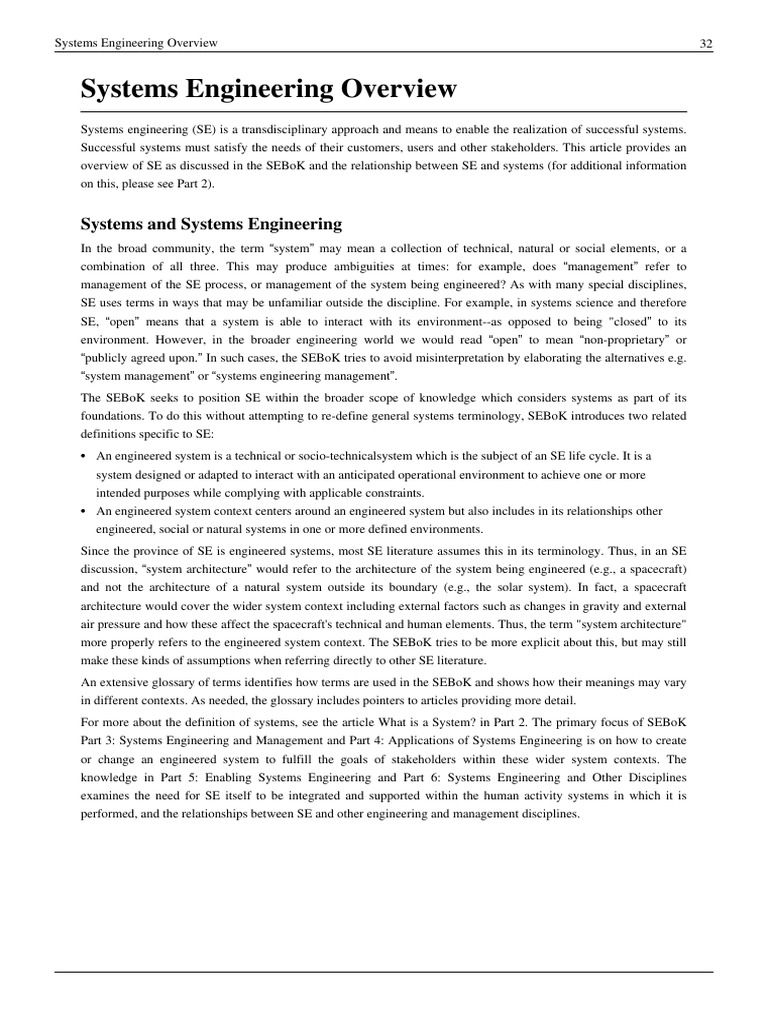 System Engineering Broad | PDF | Systems Engineering | System