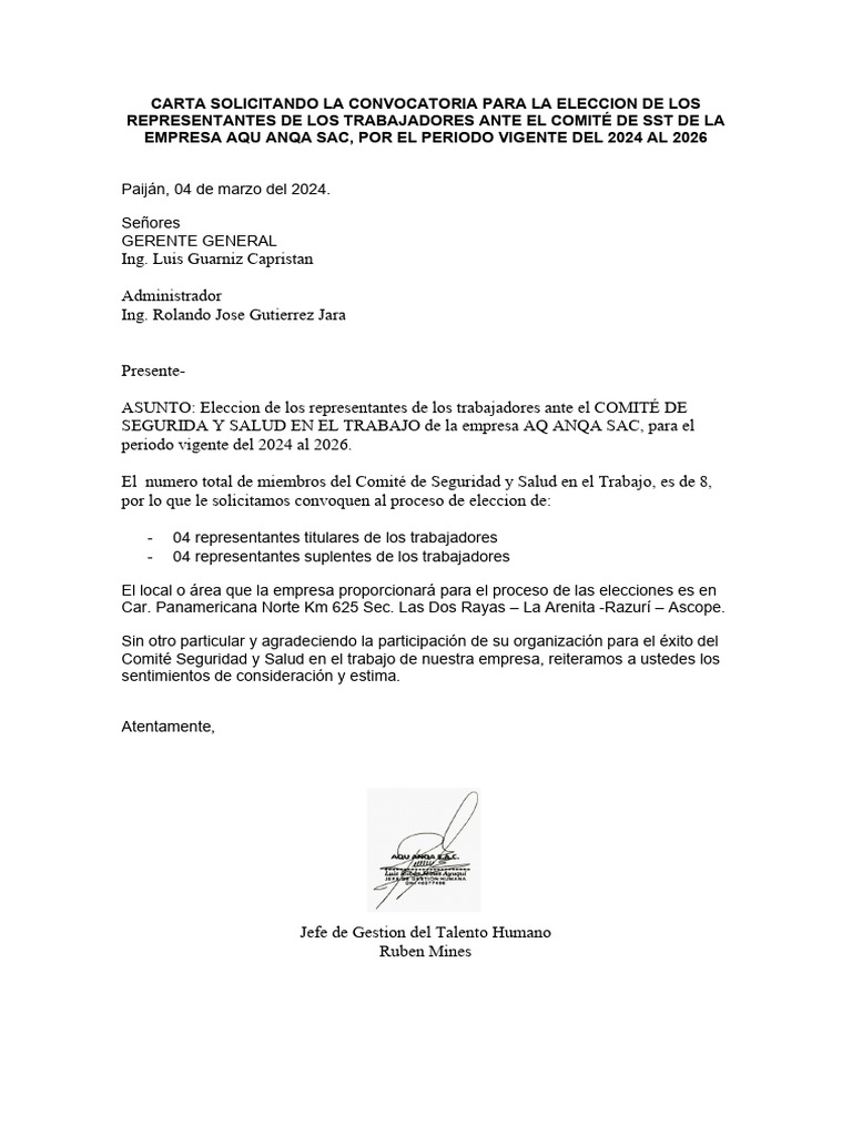 Carta solicitando | PDF