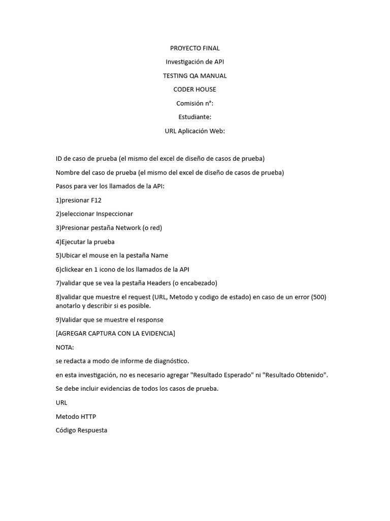 Formato Investigacion de API Proyecto Final | PDF