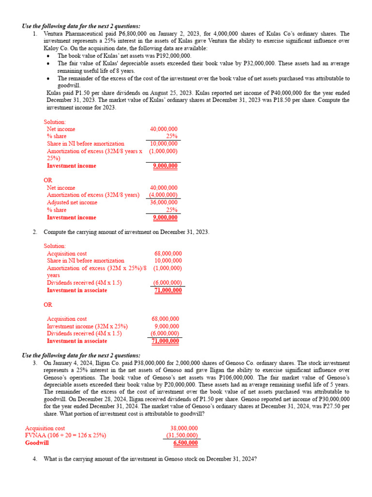 Acctg 202 A Prelim Exam With Solution | Download Free PDF | Book Value | Preferred Stock