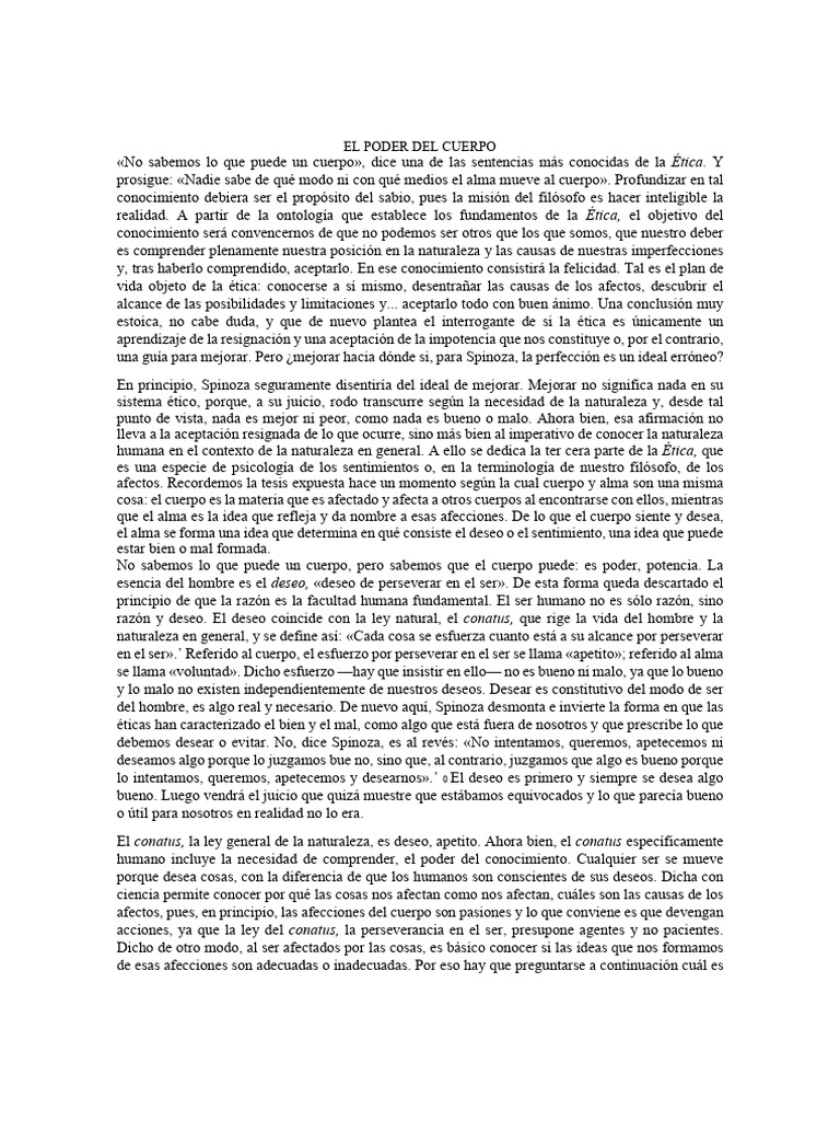 Spinoza - La Ética de La Alegría | PDF | Baruch Spinoza | Alma