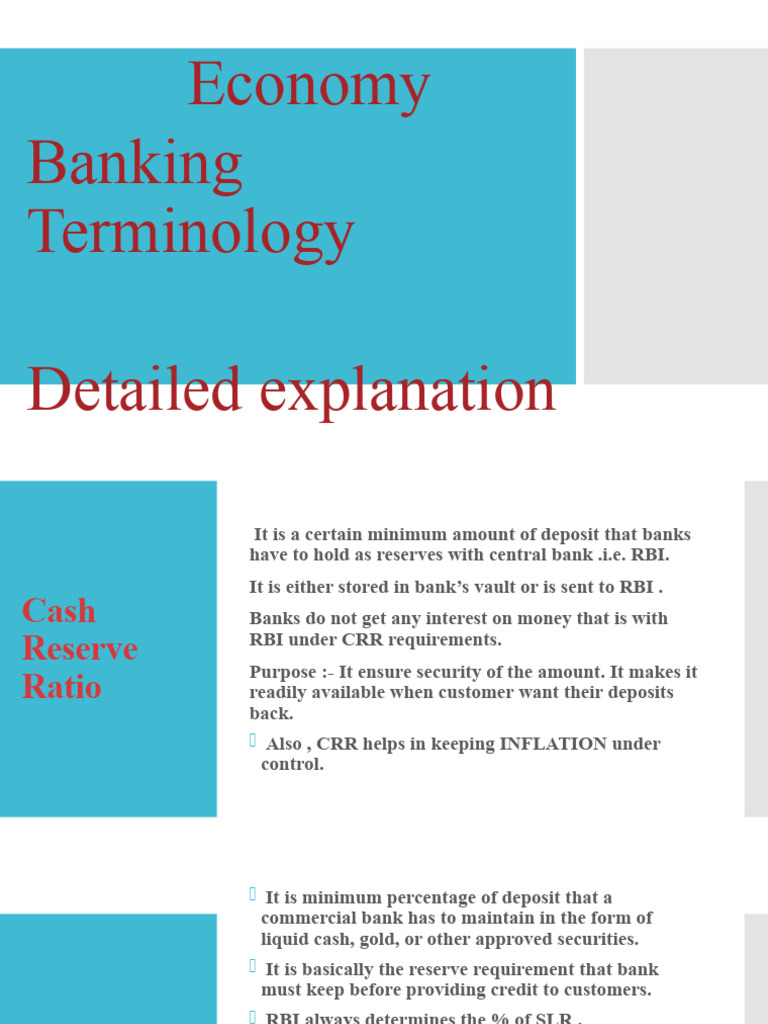 Banking Terminology | PDF | Reserve Bank Of India | Repurchase Agreement